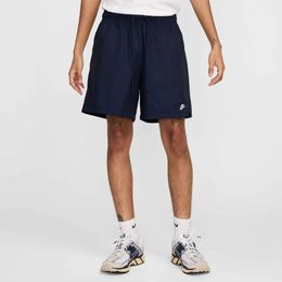 Shorts Nike Sportswear "Nike Club Men's Woven Flow Shorts", Herren, Gr. L, N-Gr, obsidian, wei&szlig;, Web, Obermaterial: 100% Polyester, unifarben, kniefrei, Hosen Shorts, sportliche Shorts, mit elastischem Bund und Kordelzug