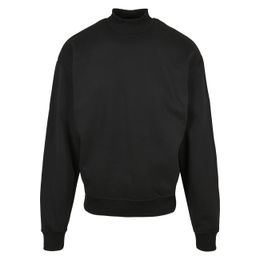 Rundhalspullover Urban Classics "Urban Classics Herren Mock Neck Crew", Herren, Gr. L, schwarz, 65% Baumwolle, 35% Polyester, unifarben, loose fit, Rundhals, Pullover Rundhalspullover