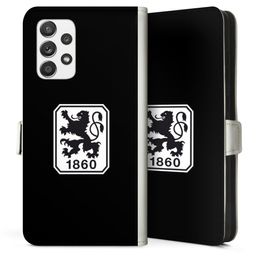 DeinDesign Galaxy A52s 5G Handy Klapph&uuml;lle Handyh&uuml;lle aus Kunst Leder wei&szlig; Flip Case Sechzger Official Licensed Product Tsv 1860 M&uuml;nchen Sideflip mit Lasche