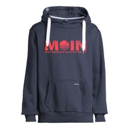 Kapuzenpullover SALZHAUT "Hoodie HEFF - MOIN sagt mehr als tausend Worte", Herren, Gr. 4XL, blau (navy), Obermaterial: 55% Baumwolle CO. 45% Polyester PES., Pullover Kapuzenpullover