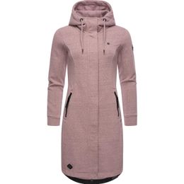 Kurzmantel Ragwear "Letti Long", Damen, Gr. L (40), lila (mauve), Fleece, Obermaterial: 54% Polyester, 41% Baumwolle, 5% Viskose, tailliert knieumspielend, hoch geschlossener Ausschnitt, &Auml;rmel ohne &Auml;rmelschlitz normaler Saum, M&auml;ntel Kurzmantel, &Uuml;bergangsjacke aus Fleece mit Kapuze