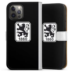 DeinDesign iPhone 12 Pro Max Handy Klapph&uuml;lle Handyh&uuml;lle aus Kunst Leder wei&szlig; Flip Case Sechzger Official Licensed Product Tsv 1860 M&uuml;nchen Sideflip mit Lasche