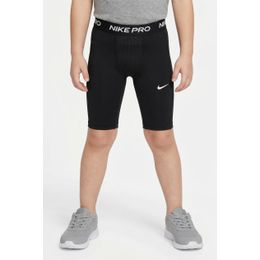 Shorts Nike "B NP DF SHORT 24", Jungen, Gr. S (128/134), N-Gr, schwarz (schwarz, schwarz, wei&szlig;), Obermaterial: 90% Polyester, 10% Elasthan, Hosen Shorts, atmungsaktives, dehnbares Material, mit Einschubtasche am Bein