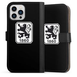DeinDesign iPhone 13 Pro Max Handy Klapph&uuml;lle Handyh&uuml;lle aus Kunst Leder schwarz Flip Case Sechzger Official Licensed Product Tsv 1860 M&uuml;nchen Sideflip mit 