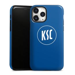 DeinDesign iPhone 11 Pro Handy Panzer Handyh&uuml;lle robuste Outdoor H&uuml;lle Schutzh&uuml;lle gl&auml;nzend Logo Karlsruher Sc Ksc Tough Case
