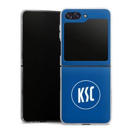 DeinDesign Galaxy Z Flip 5 Handy Hard Case Schutzh&uuml;lle transparent Smartphone Handy H&uuml;lle Logo Karlsruher Sc Ksc Hard Case