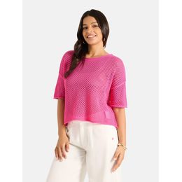 LIEBLINGSST&Uuml;CK Strickpullover LIEBLINGSST&Uuml;CK "AriadneL", Damen, Gr. 40, 830, lovely pink, 60% Baumwolle, 40% Viskose, l&auml;ssig geschnitten, Rundhals, Pullover Strickpullover, mit Baumwolle und Viskose