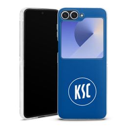 DeinDesign Galaxy Z Flip 6 Handy Hard Case Schutzh&uuml;lle transparent Smartphone Handy H&uuml;lle Logo Karlsruher Sc Ksc Hard Case