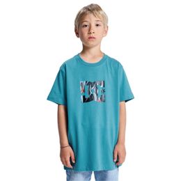 T-Shirt DC Shoes "DC Star Filled", Jungen, Gr. 10(140-148cm), blau (storm blau), Obermaterial: 75% Baumwolle, 25% Baumwolle;, Shirts T-Shirt