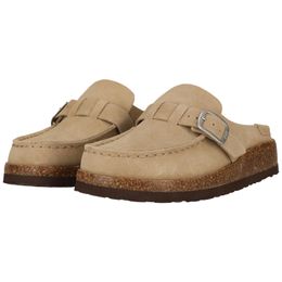 Sandale NOU "EMILIAN W LEATHER CORK MOC V2", Damen, Gr. 37, timber wolf, Leder, Schuhe Sandale