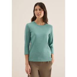 Rundhalsshirt Cecil, Damen, Gr. XL (44), jewel gr&uuml;n, Web, 95% Baumwolle, 5% Elasthan, unifarben, normal normal, Rundhals, abgesteppt, Shirts Rundhalsshirt, aus Baumwolle mit Stretchante