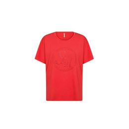 Kurzarmhemd soyaconcept "Soya Concept T-shirt SC-BANU", Damen, Gr. L, Normalgr&ouml;&szlig;en, 4030 bittersweet, Obermaterial: 48% Modal, 48% Polyester, 4% Elasthan, Hemden