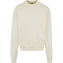 Rundhalspullover Urban Classics "Urban Classics Herren Ultra Heavy Crew", Herren, Gr. S, sandwei&szlig;, 100% Baumwolle, unifarben, oversize, Rundhals, Pullover Rundhalspullover