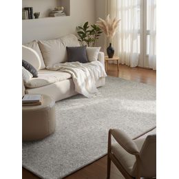 Teppich Hanse Home "Wolly 2" Gr. 1, grau, B:60cm H:12mm L:90cm, Kunstfaser, Teppiche, Teppich, Flachgewebe, L&auml;ufer, Skandi, Woll-Optik, Esszimmer, Wohnzimmer, Flur