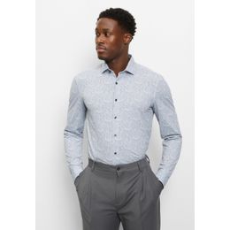 Businesshemd OLYMP "OLYMP Level Five 24/Seven, body fit, Modern Kent", Herren, Gr. 40, Normaler Arm, marine, 86% Polyamid, 14% Elasthan, Hemden