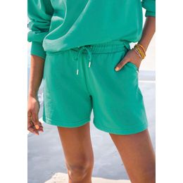 Sweatshorts Bench., Damen, Gr. 32/34, N-Gr, aqua, Sweatware, Obermaterial: 60% Baumwolle, 40% Polyester, unifarben, bequem kurz, Hosen Sweatshorts, mit seitlichen Taschen, Loungewear