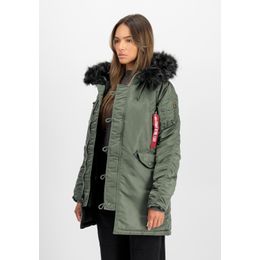 Winterjacke Alpha Industries "N-3B VF 59 Vintage Fit W", Damen, Gr. L, gr&uuml;n (vintage gr&uuml;n, schwarz), Obermaterial: 100% Nylon. Futter: 100% Nylon. F&uuml;llung: 100% Polyester, Jacken Winterjacke