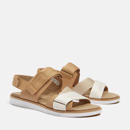 Sandale Timberland "ADLEY SHORE BACKSTRAP SANDAL", Damen, Gr. 37, beige (md beige sue), Leder, Synthetik, Schuhe Sandale