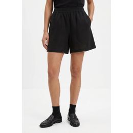 Shorts BOSS Orange "Tallan Premium Damenmode", Damen, Gr. 36, N-Gr, schwarz 001, Leinenmischung, Obermaterial: 53% Leinen, 47% Viskose, unifarben, kurz, Hosen Shorts, aus einem Leinen-Mix