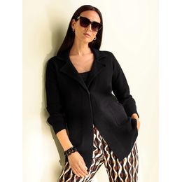 Strickjacke Heine, Damen, Gr. 36, schwarz, 50% Viskose, 28% Polyester, 22% Polyamid, unifarben, Strickjacken Strickjacke