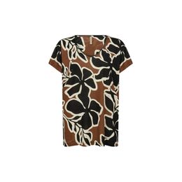 Kurzarmhemd soyaconcept "Soya Concept T-shirt SC-FIOLA", Damen, Gr. L, Normalgr&ouml;&szlig;en, 8710c toffee combi, Obermaterial: 55% Leinen, 45% Viskose, Hemden