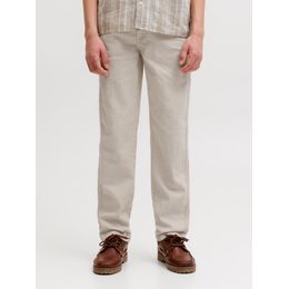 Jack & Jones Anzughose JACK & JONES JUNIOR "JPRMARTIN SUMMER TROUSER NO06 JNR", M&auml;dchen, Gr. 158, N-Gr, ancient scroll, Web, Obermaterial: 70% Baumwolle, 30% Leinen, unifarben, regular fit kn&ouml;chellang, Hosen Anzughose