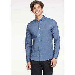 Businesshemd LINDBERGH "Oxford-Hemd Relaxed Fit", Herren, Gr. L, Normalgr&ouml;&szlig;en, blau (dust blau mix), Obermaterial: 97% Baumwolle, 3% Elasthan, Hemden