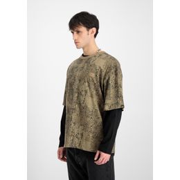 T-Shirt Alpha Industries "Alpha Essentials RL T-Shirt Camo", Herren, Gr. L, gr&uuml;n (lizard camo), Obermaterial: 100% Baumwolle, Shirts T-Shirt