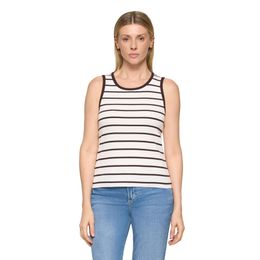 T-Shirt Cartoon "Damen mit Rundhalsausschnitt", Damen, Gr. 34, wei&szlig;, braun, Obermaterial: 95% Baumwolle, 05% Elasthan, tailliert normal, Rundhals, Shirts T-Shirt