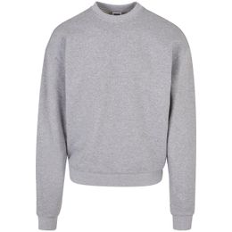 Rundhalspullover Urban Classics "Urban Classics Herren Ultra Heavy Crew", Herren, Gr. XXL, grau, 100% Baumwolle, unifarben, oversize, Rundhals, Pullover Rundhalspullover