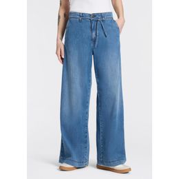 MAC Damen Weite Jeans "WENDY"venice beach wash, Gr. 46, Denim/Jeans, Obermaterial: 98% Baumwolle, 2% Elasthan, Jeans, mit Denim-Binde-G&uuml;rtel