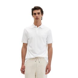 Marc O'Polo Poloshirt MARC O'POLO "aus mittelschwerem Bio-Baumwoll-Viskose-Mix", Herren, Gr. L, wei&szlig;, Obermaterial: 50% Baumwolle, 48% Viskose, 2% Elasthan, unifarben, slim fit, Rippb&uuml;ndchen, Shirts