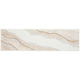 Monee &Ouml;lgem&auml;lde, Wei&szlig;, Perlmutt, Textil, Holzwerkstoff, Abstraktes, Strukturen, rechteckig, 180x50 cm, Made in Europe, handgemalt, einfache und schnelle Anbringung, Bilder und Zubeh&ouml;r, Wandbilder, &Ouml;lgem&auml;lde