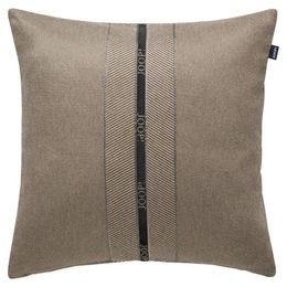 JOOP! Kissenbezug Ribbon, Beige, Mokka, Textil, Schriftzug, 40x40 cm, hochwertige Qualit&auml;t, Wohntextilien, Bez&uuml;ge, Kissenbez&uuml;ge