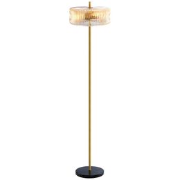 Collett's Monde Stehleuchte, Gold, Metall, Glas, Abstraktes,Abstraktes, 145 cm, RoHS, CE, Fu&szlig;schalter, Lampen & Leuchten, Innenbeleuchtung, Stehlampen, Stehlampen