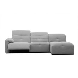 ECKSOFA TRENTO 4-Sitzer mit 1 Relaxfunktion, grau