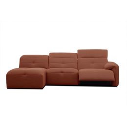 ECKSOFA TRENTO 4-Sitzer mit 1 Relaxfunktion, dunkelorange