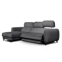 ECKSOFA SVEN 3-Sitzer, 1 Relax XL, verstellbare Kopfst&uuml;tzen, dunkelgrau