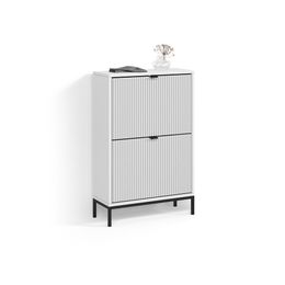 SCHUHKIPPER Aterno Wei&szlig; 60 x 92 cm mit 2 Klappschubladen