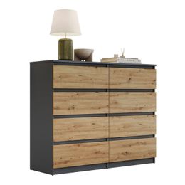 SIDEBOARD HANA M8 mit Schubladen Artisan Eiche / Anthrazit