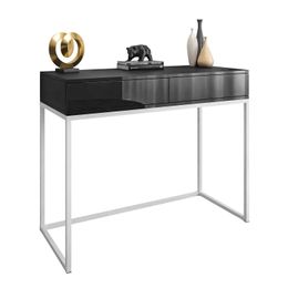 KONSOLE BLANCO LOFT II Wei&szlig; / Schwarz Hochglanz PUSH OPEN