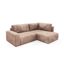 ECKSOFA Angela 4 Sitzpl&auml;tze Hellbraun