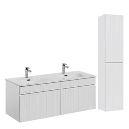 BADM&Ouml;BEL 120cm Zelie 2er-Set Wei&szlig;