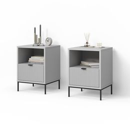 NACHTTISCH Aterno Grau 2er Set