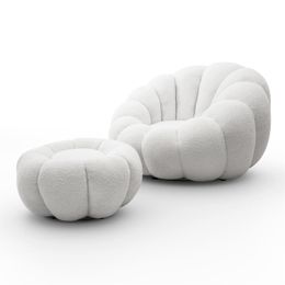 DREHSESSEL FLUFFY mit Fu&szlig;st&uuml;tze