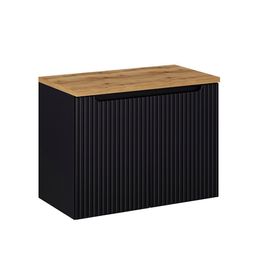 WASCHTISCHUNTERSCHRANK 80cm Riva Schwarz und Holz