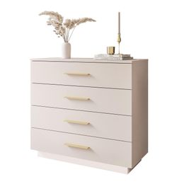 KOMMODE LINA KASCHMIR 95 cm mit LED-Beleuchtung Griffe Goldchrom