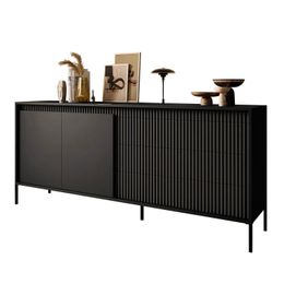 SIDEBOARD YASUMI 187 2D3S mit Schubladen schwarz matt