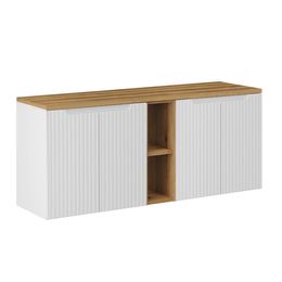 WASCHTISCHUNTERSCHRANK 140.4cm Riva Wei&szlig; und Holz