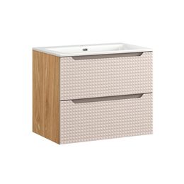 WASCHTISCH 71cm Mallory Beige und Holz